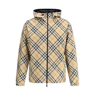 Burberry Homme, Vestes, Multicolore, Taille: XL Veste &agrave; Capuche R&eacute;versible et Imperm&eacute;able avec Fermeture &Eacute;clair