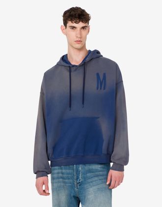Moschino Sweat-shirt en coton biologique imprim&eacute; - Bleu