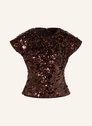Ganni Blusenshirt Aus Samt Mit Pailletten rot