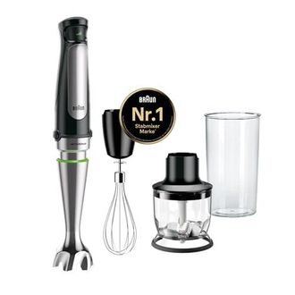 Braun MultiQuick 7 - Stabmixer mit SplashControl-Technologie, ActiveBlade System, Pr&auml;zise Geschwindigkeitsregelung, 350 ml Zerkleinerer, Schneebesen, 600 ml