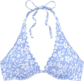 Vivance Damen B&uuml;gel-Bikini-Top mit modischem Bl&uuml;mchen-Druck, herausnehmbare Softcups, im Nacken zu binden, softe Qualit&auml;t