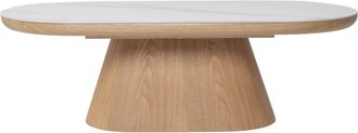 Giga Meubel Couchtisch Alba - Oval Naturholz/Keramik - 120x60x38cm