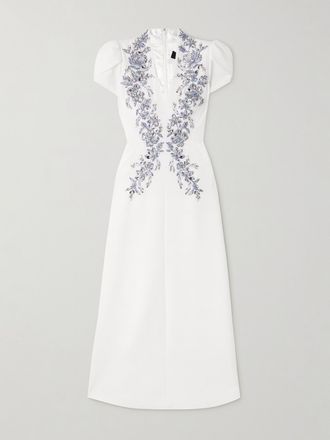 Jenny Packham Robe Aus Cr&ecirc;pe Mit Kristallen - Creme