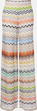 Missoni Weite High-Rise-Hose aus H&auml;kelstrick