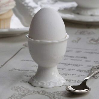 Chic Antique Eierbecher Provence Becher Eier Vintage weiß Landhausstil Shabby