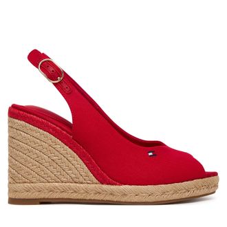 Tommy Hilfiger Espadrilles Tommy Hilfiger Flag High Wedge Espad Slingback FW0FW09343 Rot
