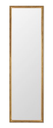 MO.WA Wandspiegel, klassisch, rechteckiger Spiegel cm. 40x135, Gold, Holzrahmen, vertikal, horizontal, f&uuml;r Eingang, Badezimmer, Schlafzimmer, Flurspiegel, M