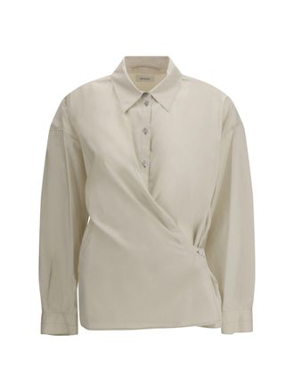 Christophe Lemaire Womens Shirt Cotton-Blend Light Cream
