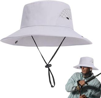 Generico UPF50+ Chapeau de soleil, pliable avec lani&egrave;re r&eacute;glable, pour jardin, plage, randonn&eacute;e, voyage, camping, gris clair (ral 7035), L