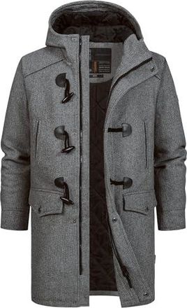 Indicode Hommes Liam Coat | Manteau dhiver duffle-coat Grey Mix 3XL