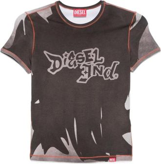 Diesel Femme, Tops, Brun, Taille: 36 FR Ind. Graphic T-Shirt