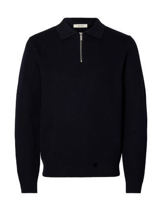Selected Slhdane Ls Knit Struc Half Zip Polo Noos