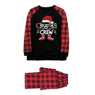 Generic Ensemble de Noël pour papa et homme, vêtements de famille, vêtements assortis à carreaux mignons à manches longues et pantalon, sweat-shirt, pyjama, t
