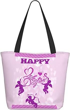 AOOEDM Valentine Cute Angels Dove Ladies Shopping Bag 13x11x7in.Le cadeau parfait pour la Saint-Valentin.Cest de la Saint-Valentin pour maman, fille, &eacute;pouse,