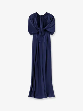 Alberta Ferretti Womens Viscose Long Dress Blue
