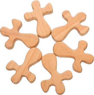 Cabilock 6 Stück Holzkreuze Taschenkreuz aus Robustem Holz mit Rustikalem Naturfinish Vielseitig Einsetzbar für Gebet Dekoration Kirche und Spirituelle Räume
