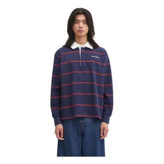 Sporty & Rich Serif Logo Langarmshirt - - Tops - Herren - Blau - L