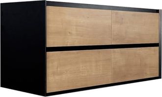 Vente-Unique Meuble sous Vasque Suspendu - Coloris Naturel Clair et Noir - 120 cm - LANNICK