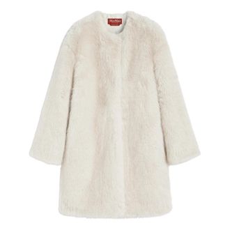Max Mara Oversized faux fur midi coat - - Jackets - Damen - Beige - S