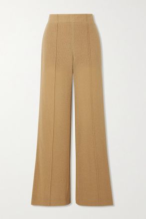 Chlo&eacute; Pantalon Large En Laine Et Cachemire M&eacute;lang&eacute;s - Marron
