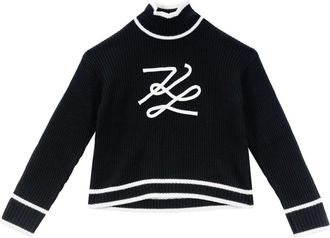 Karl Lagerfeld Femme, Pulls, Noir, Taille: 38 FR Soutache Autograph Knit