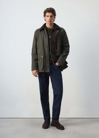 Mango Parka cir&eacute; &agrave; capuche amovible vert fonc&eacute; - Homme - XXL - MANGO MAN