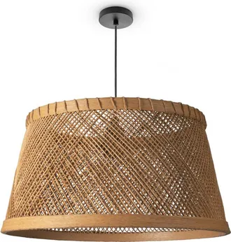 Paco Home Paco Home - Plafonnier Bambou Suspension Boho Salon Lampe En Osier Suspendue Vintage E27 Beige (&Oslash;42 cm), Lampe &agrave; suspension - Type 3