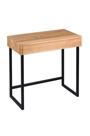 Livetastic Konsolentisch, Schwarz, Wildeiche, Holz, Metall, Wildeiche, massiv, 1 Schubladen, 42x75x80 cm, Holzm&ouml;bel, Holztische, Konsolentische Holz