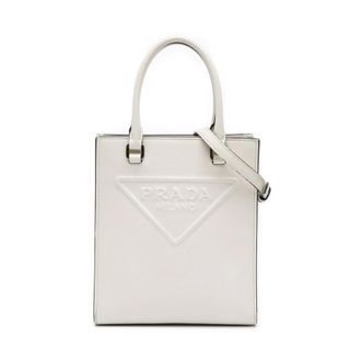 Prada Sac cabas en cuir pr&eacute;-poss&eacute;d&eacute; - Femme - Pre-owned - Blanc - Taille: ONE Size