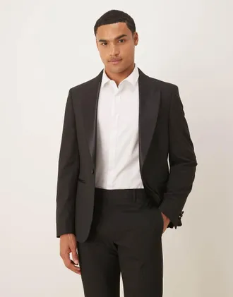 Asos Veste de smoking ajustée - Noir