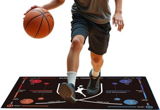 Generic Basketball-Trainingsmatte, rutschfeste Basketball-Fu&szlig;matte, leise, sto&szlig;d&auml;mpfende Trainingsmatten, verbessert Geschwindigkeit, Kraft und Koordination