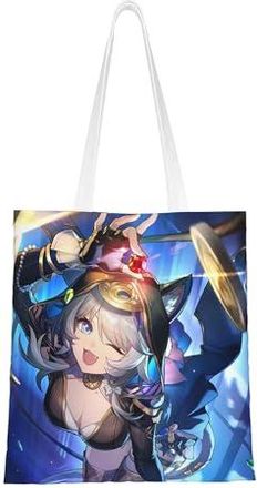 Generic 40.6 X 38.0 cm Canvas Totes Hand Shopping Bag With Honkai Star Rail All Roles Print Impression For Daily Shopping Shoulder Bag