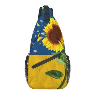 AOOEDM Anti-Diebstahl-Schultertasche, für die ukrainische Flagge, Sonnenblume, Schulter-Crossbody-Rucksack, wasserdichte Brusttasche, Leichter, lässiger Tage