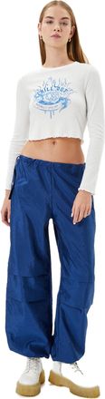 Koton Women Parachute Pants Side Flap Pocket Detail Tiered