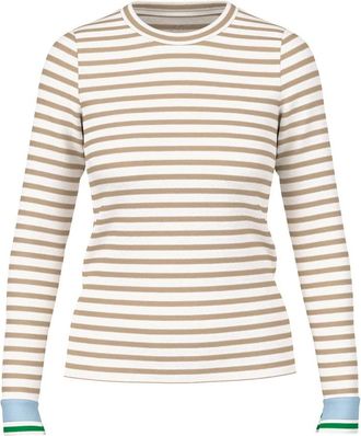 Marc Cain Femme, Tops, Brun, Taille: 36 FR T-shirt &agrave; Manches Longues Ray&eacute;