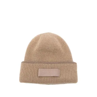 Jacquemus Logo-patch Ribbed-knit Beanie Hat