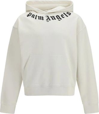 Palm Angels Neck Logo Hoodie - - Sweatshirts & Hoodies - Herren - Wei&szlig; - L