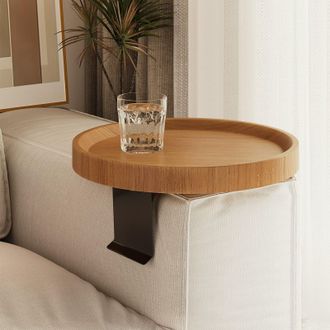 Generic Sofa Tablett, Armlehnen Tablett Mit Verstellbarer Trennwand Und Verdickter Tischplatte, Konkave Tischplatte for Taschent&uuml;Cher, Wasserbecher