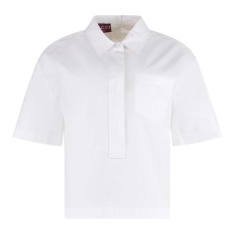Gucci Baumwoll-Popeline-Hemd - - Blouses & Shirts - Damen - Wei&szlig; - S