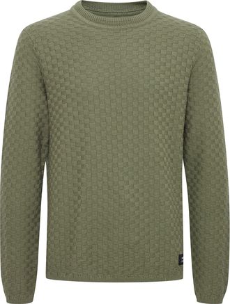 Solid SDElijah Herren Strickpullover Grobstrick Pullover mit Rundhalsausschnitt und Struktur Strick, Größe:L, Farbe:Deep Lichen Green (180312)