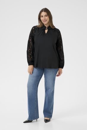 Kaffe Curve Langarm-Bluse KCmynthia Langarm-Bluse Regular fit black