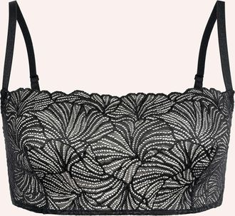 erlich textil Erlich Textil Fluid Lace Spitzen Bandeau Bralette B&uuml;gellos Aus Recyceltem Polyamid - Verstellbare Tr&auml;ger schwarz