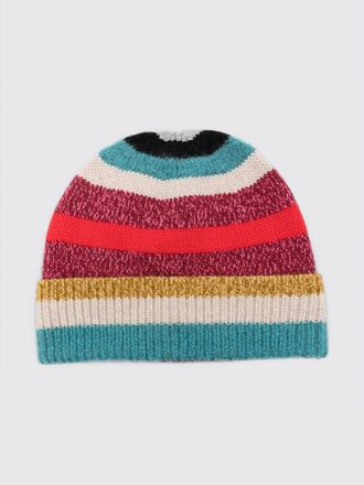 Paul Smith Mehrfarbig gestreifte Beanie-M&uuml;tze aus Baumwollmischung mit Umschlag