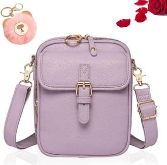 Generic Sac &agrave; bandouli&egrave;re, petit sac &agrave; bandouli&egrave;re vintage avec emplacements pour cartes, violet, 16*7*20cm (6.3*2.75*7.87inches)