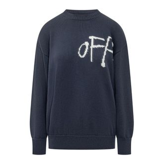 Off-white Femme, Pulls, Bleu, Taille: 38 FR Pull ras du cou