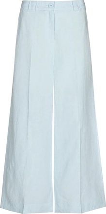 Marie M&eacute;ro Femme, Pantalons, Bleu, Taille: 42 FR Pantalon 7/8 en lin