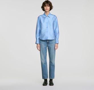 Sandro Chemise satin&eacute;e d&eacute;tail bijou
