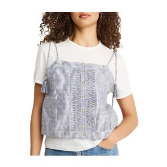 Pepe Jeans London Gestreiftes Tr&auml;gertop - - Tops - Damen - Blau - M