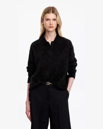 Arket Polopullover Aus Kaschmir -Schwarz