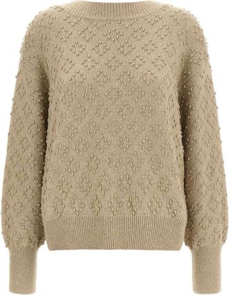 Agnona Pull Col Rond - Beige